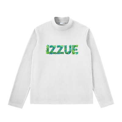 itizzue加绒半高领长袖T恤男