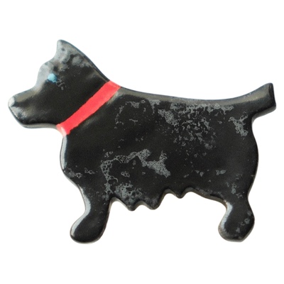 37mmx30mm仅一A色 英国Stockwell黑色苏格兰梗犬手工陶瓷别针