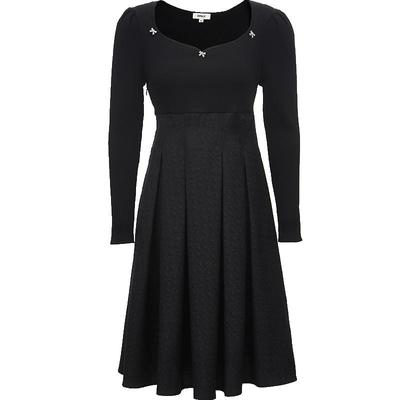 ONLY肌理感拼接V领中长款连衣裙