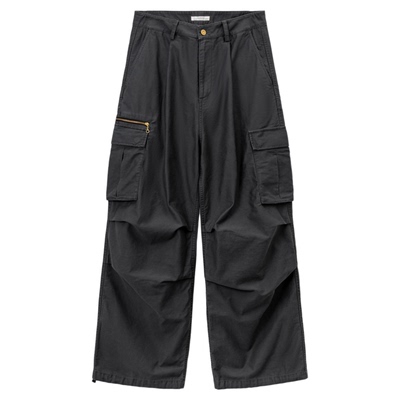 SUPERTOFU吊坠拉链 洗水灰 竹节缎纹 直筒 工装长裤 AW25