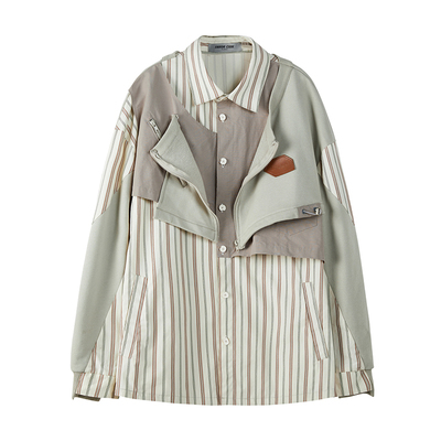 层次感翻领长袖清爽少年感衬衫