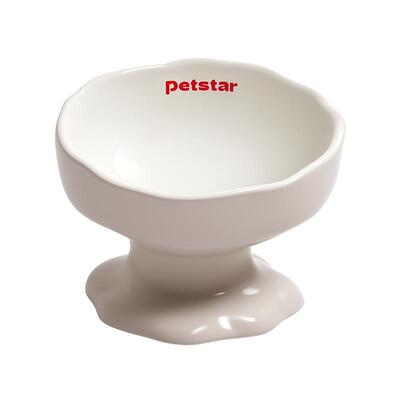 【petstar_泡芙碗】猫狗碗保护颈椎高脚陶瓷碗不易打翻宠物食碗