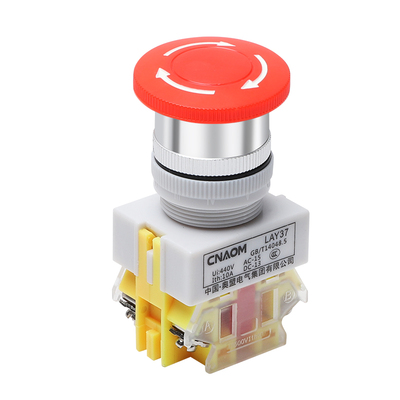 奥盟蘑菇头开关自锁常闭急停按