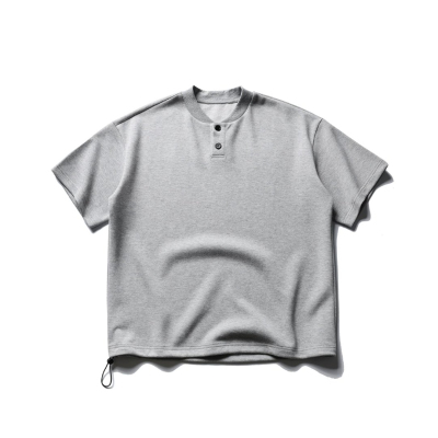 ONUN290g珠地空气层亨利领短袖