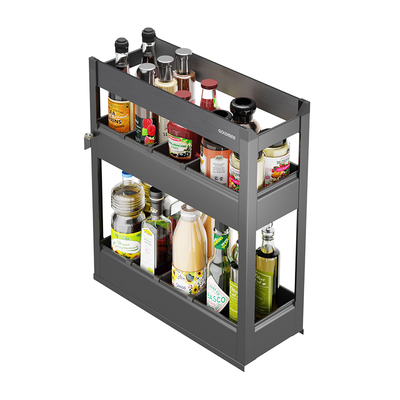 格麦航空铝材抽屉式双层调料拉篮