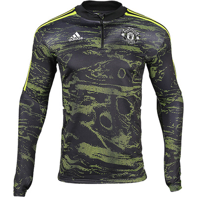 Adidas/阿迪达斯正品曼联训练欧冠男子足球半拉链球衣HE6686