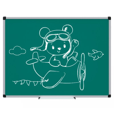 得力绿板黑板挂式手写教学板