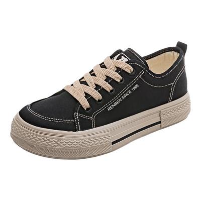 人本低帮圆头休闲板鞋透气板鞋