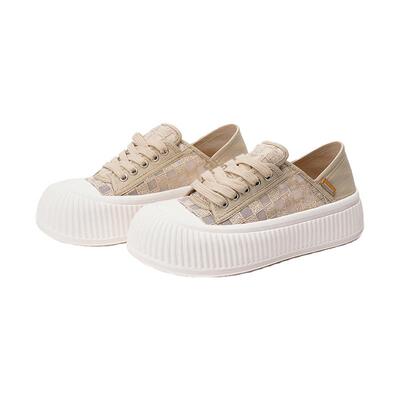 JM快乐玛丽夏季镂空透气网纱布鞋厚底增高乐福鞋低帮浅口休闲女鞋