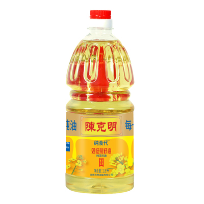 陈克明双低菜籽油1.8L物理压榨一级非转基因家用食用植物油清透