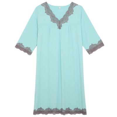 竹纤维春夏甜美蕾丝短裙睡裙