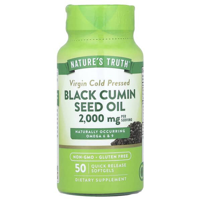 Nature's Truth黑种草籽油富含天然omega脂肪酸呼吸系统健康