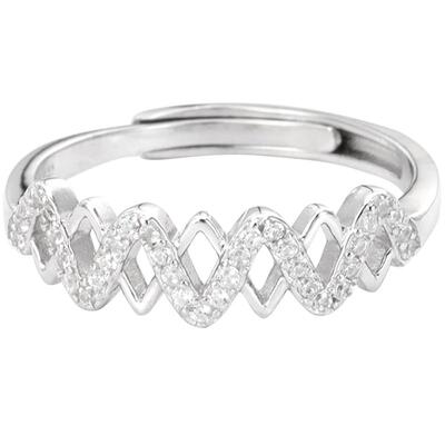 xxoff925银开口可调银白色闪钻