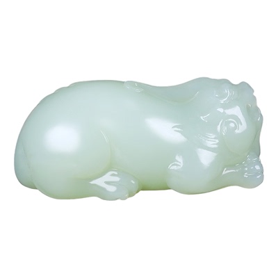 和田玉且末料貔貅招财挂件