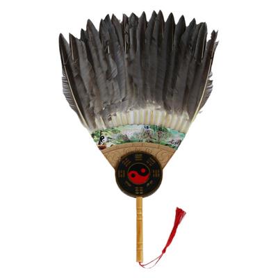 大号羽毛扇子鹅毛扇复古孔明扇白色诸葛亮扇子20根羽毛诸葛八卦扇