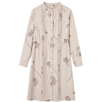 布景文艺碎花长袖连衣裙