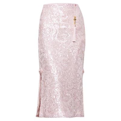 FEXATA亮片粉色高腰半裙