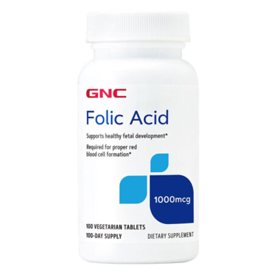 GNC高含量叶酸1000mcg100粒男女