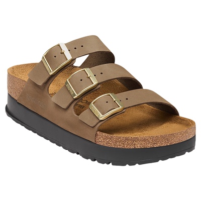 BIRKENSTOCK绒面革厚底多带拖鞋