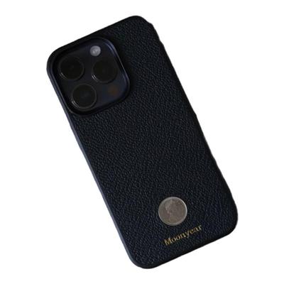 定制个性刻字外币手机壳保护套适用苹果iPhone17/16/15/14 pro Max原创意大利山羊皮真皮质感情侣不撞壳