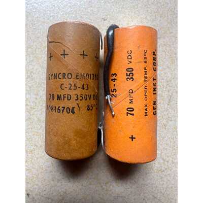 议价美国 70uf/350v  轴向纸筒电容，实测参数看图，