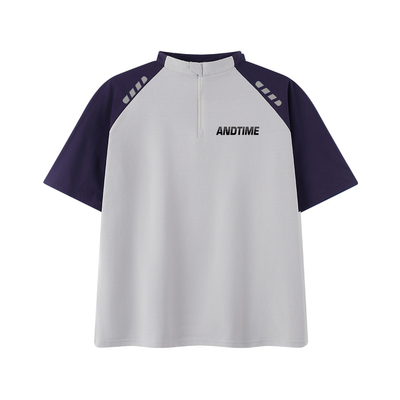 andtime美式半拉链运动速干T恤