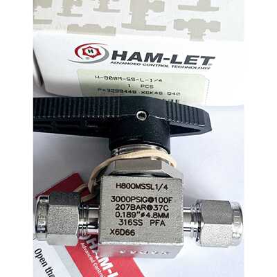 议价HAM-LET哈姆雷特H800MSSL1/4卡套球阀 尺寸1/4 安装形式直通