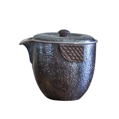纯银时代锤纹手抓壶足银泡茶壶