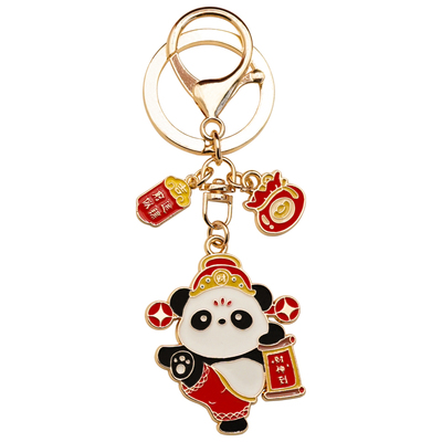 原创设计熊猫钥匙扣Keepsmiling