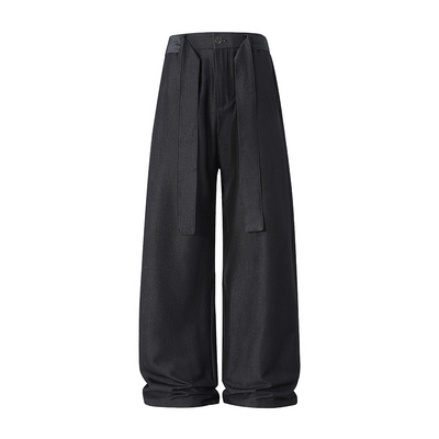 CHANMONTH美式黑色垂感休闲裤男