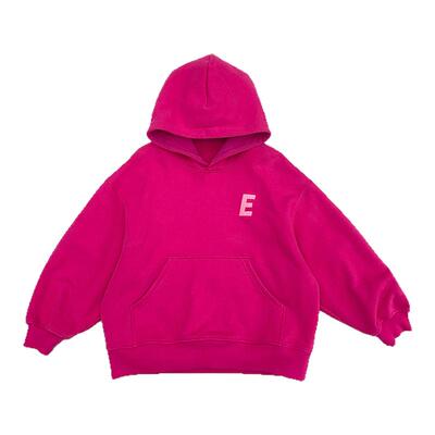 edo童装秋冬百搭玫红连帽卫衣