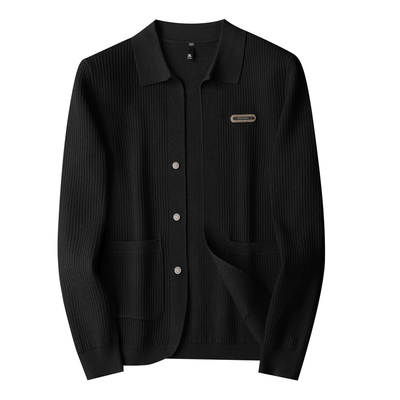 高级感翻领不可扣春秋羊毛针织衫