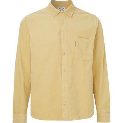 【38焕新周】YMC 男浅黄色棉质灯芯绒宽松直筒衬衫