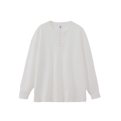 男士休闲上衣v领亨利领t恤