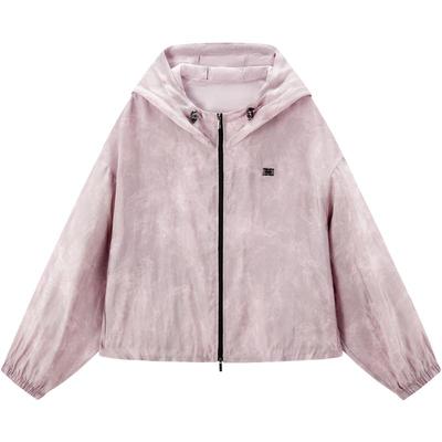 太平鸟女装芭蕾粉色连帽松弛感外套女户外夹克夏季A3BBF2189