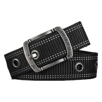 北极熊男士帆布腰带休闲牛仔皮带