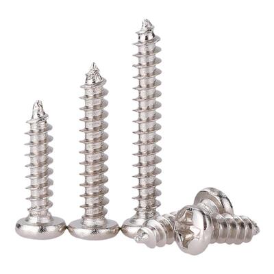 PA铁加硬镀镍十字圆头自攻螺丝