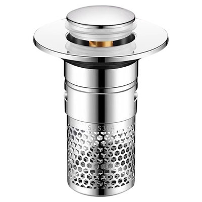 洗脸盆手池漏水塞按压式弹跳芯面盆通用下水器防头发防堵臭过滤网