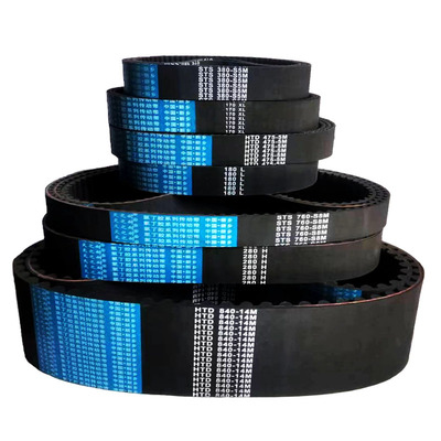 橡胶同步带HTD5M200-5M665S8MXLH8M3M14传动开口双面齿轮皮带齿形