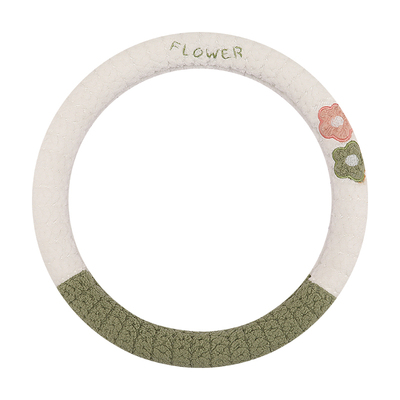 冬季毛绒可爱简约小花朵方向盘套