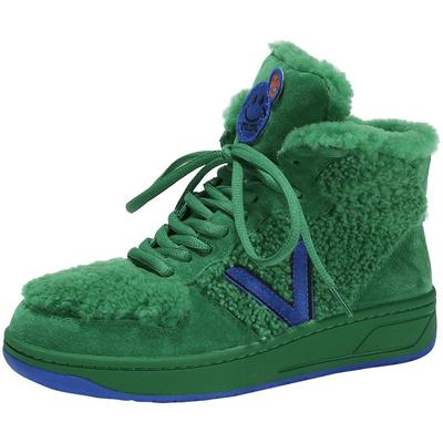 时尚拼色系带绿色马新款