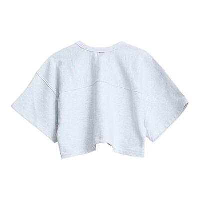 SYSTEM 女士oversize字母印花短款爱心领T恤银泰百货 301596