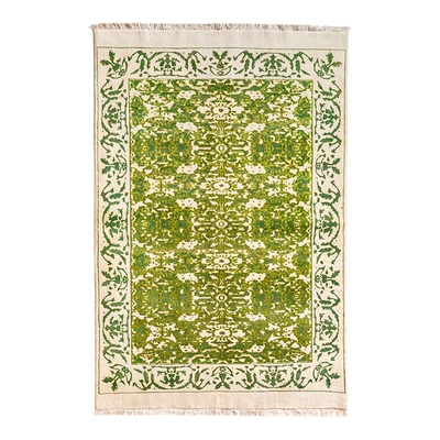 视觉味道 伊朗绿色羊毛地毯进口波斯Gabbeh部落纯手工编织