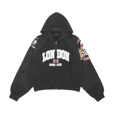 ProjectGR假两件折叠拼接帽衫