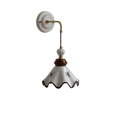 金艺床头陶瓷中古风手绘壁灯