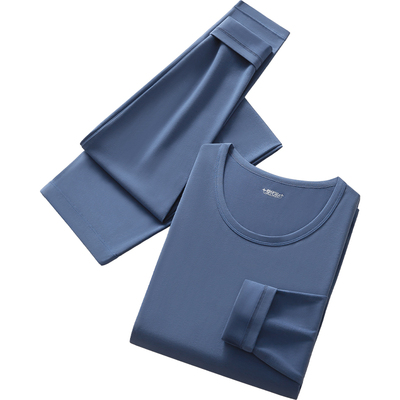 100S高支长绒棉保暖套装男