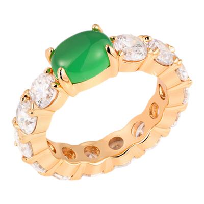 TWINSLULU氛围感绿色椭圆形戒指