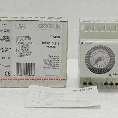 Grsslin 02.28.0011.1 Talento 211 analog timer 230VAC New
