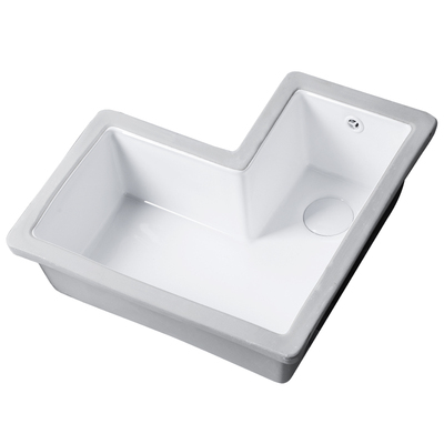 L型陶瓷台下盆扇形一体洗衣槽