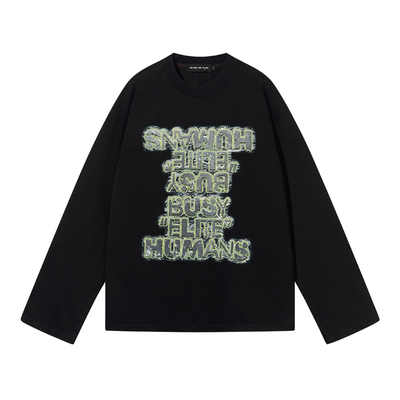 BLINDNOPLAN洗水做旧精英长袖T恤